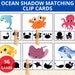Ocean Animals Shadow Clip Cards,silhouette Matching,summer Matching ...