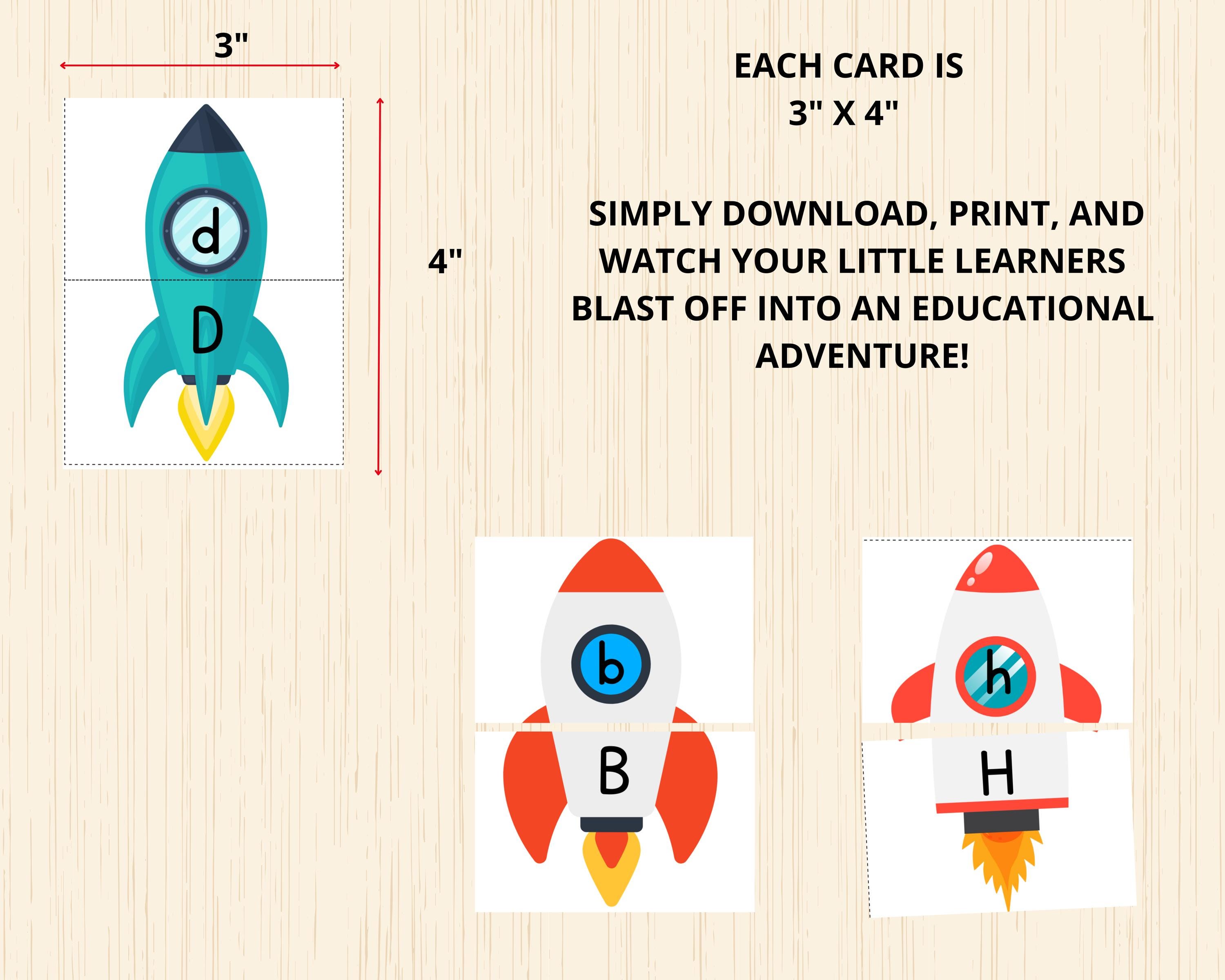 Space Alphabet Matching,alphabet Puzzles,letter Recognition,space ...