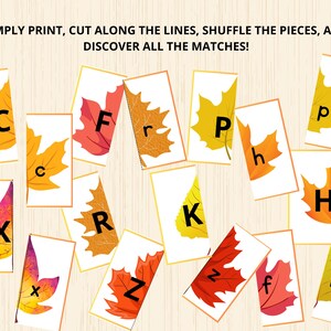 Leaf Letter Matching Puzzle,fall Puzzle Pairs,fall Alphabet Match ...