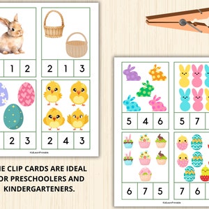 Easter Count and Clip Cards, Counting Flashcards, Spring Activity ...