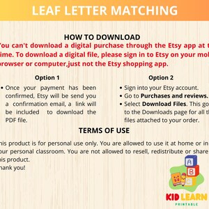 Leaf Letter Matching Puzzle,fall Puzzle Pairs,fall Alphabet Match ...