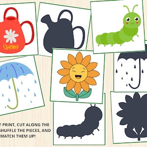Spring Shadow Matching Cards, Spring Shadow Matching Activity ...
