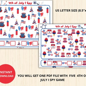 4th of July I Spy,counting Activity,look and Find,summer Preschool ...