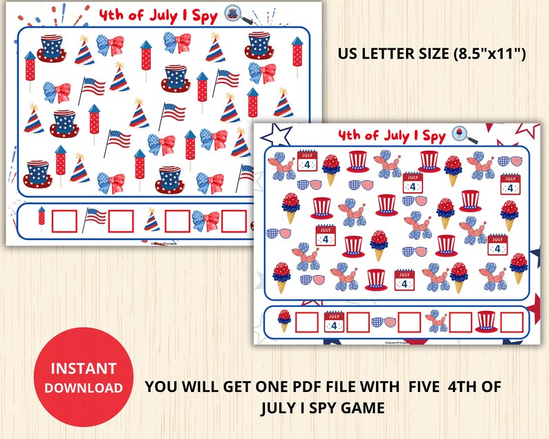 4th of July I Spy,counting Activity,look and Find,summer Preschool ...
