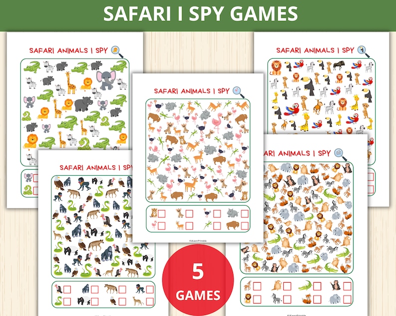 Safari Animal I Spy,counting Activity,look and Find,animals Preschool,i ...