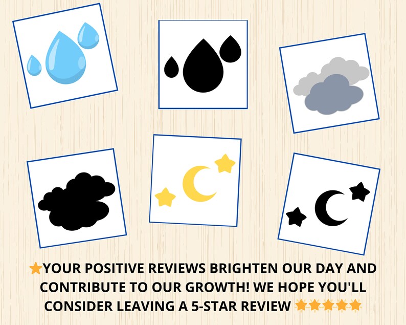 Weather Shadow Matching Cards,weather Montessori Toddler, Weather ...
