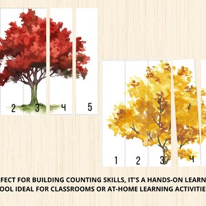Tree Puzzle Kids,montessori Fall Wooden Puzzle,fall Number Sequence ...