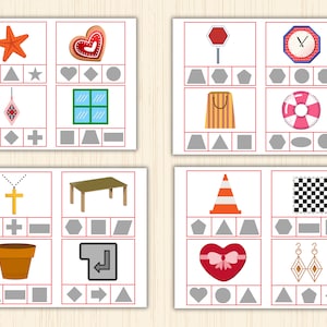 Shapes Sorting Activity,shapes Clip Card,matching Activity,learning ...