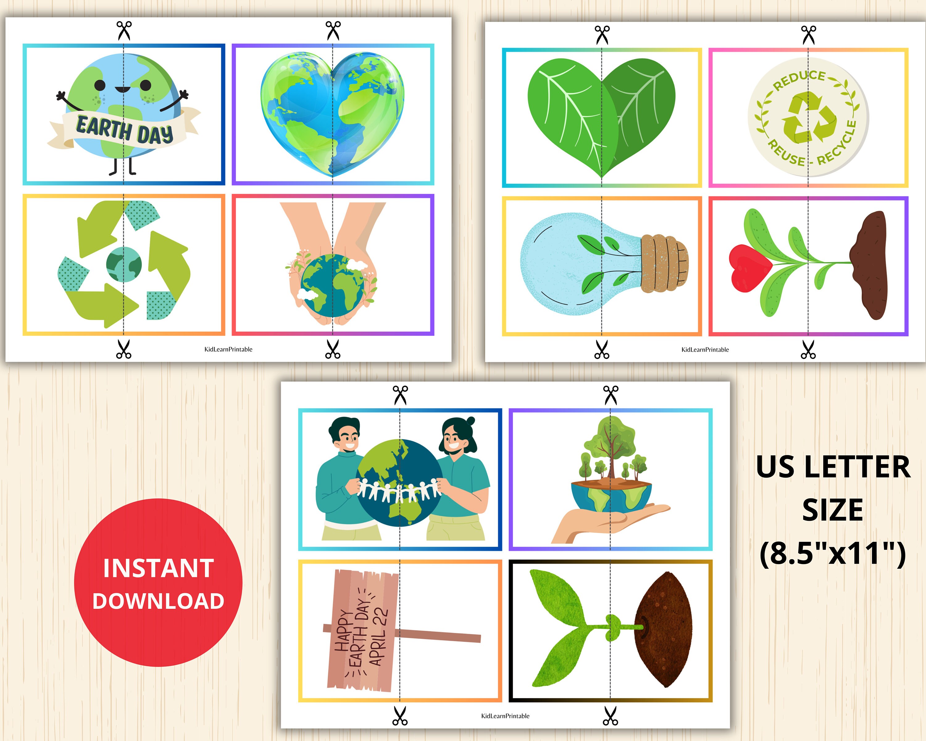 Earth Day Matching Game,earth Day Puzzles, Matching Activity, Game for ...