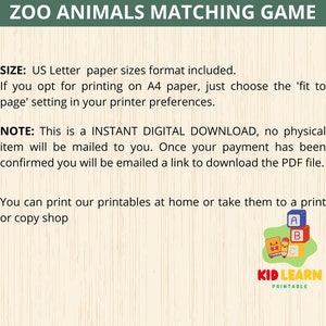 Zoo Animals Matching Game,zoo Animals Puzzle Pairs,puzzle Symmetry ...