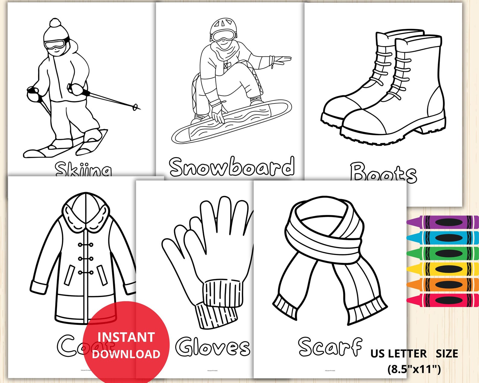 Winter Coloring Pages,winter Wear Coloring,clothes Coloring Kid,winter ...