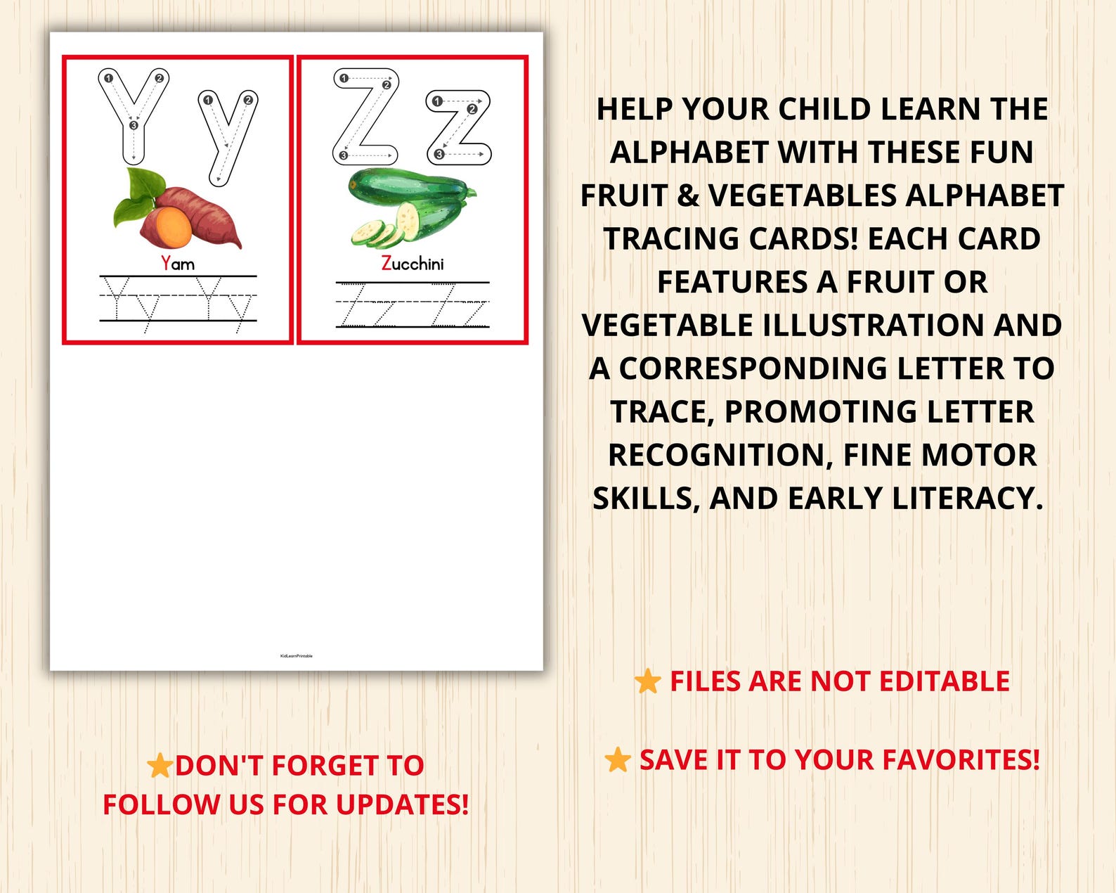 Fruit Alphabet Tracing Cards,alphabet Tracing Worksheets,fruits and ...