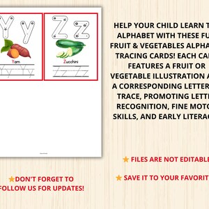 Fruit Alphabet Tracing Cards,alphabet Tracing Worksheets,fruits and ...