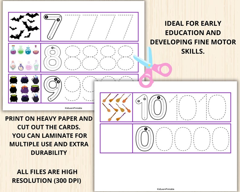 Halloween Number Tracing,handwriting Practice,writing Skills,tracing ...