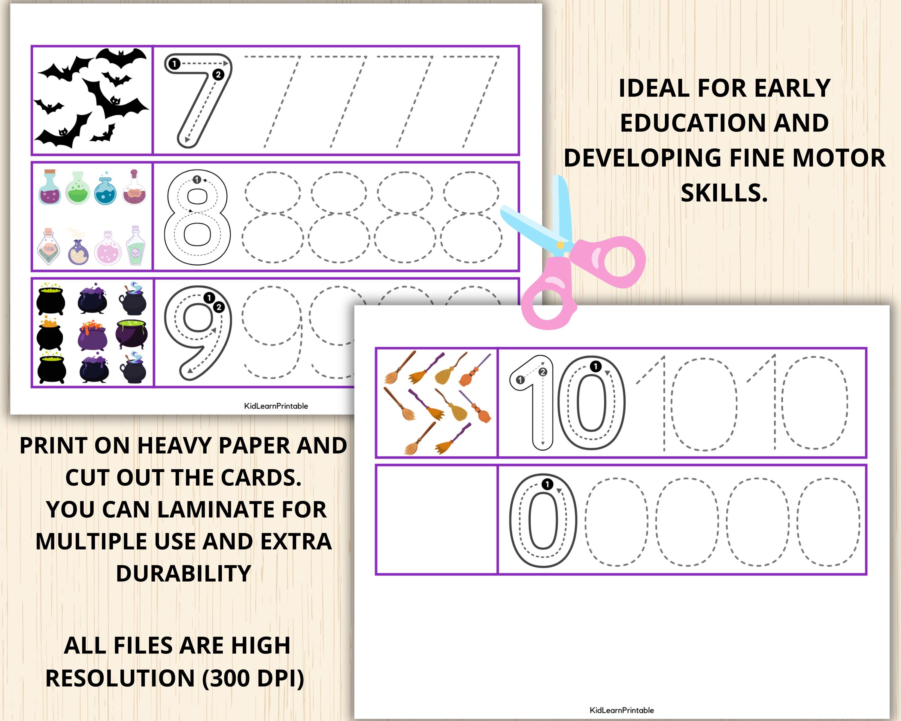 Halloween Number Tracing,handwriting Practice,writing Skills,tracing ...