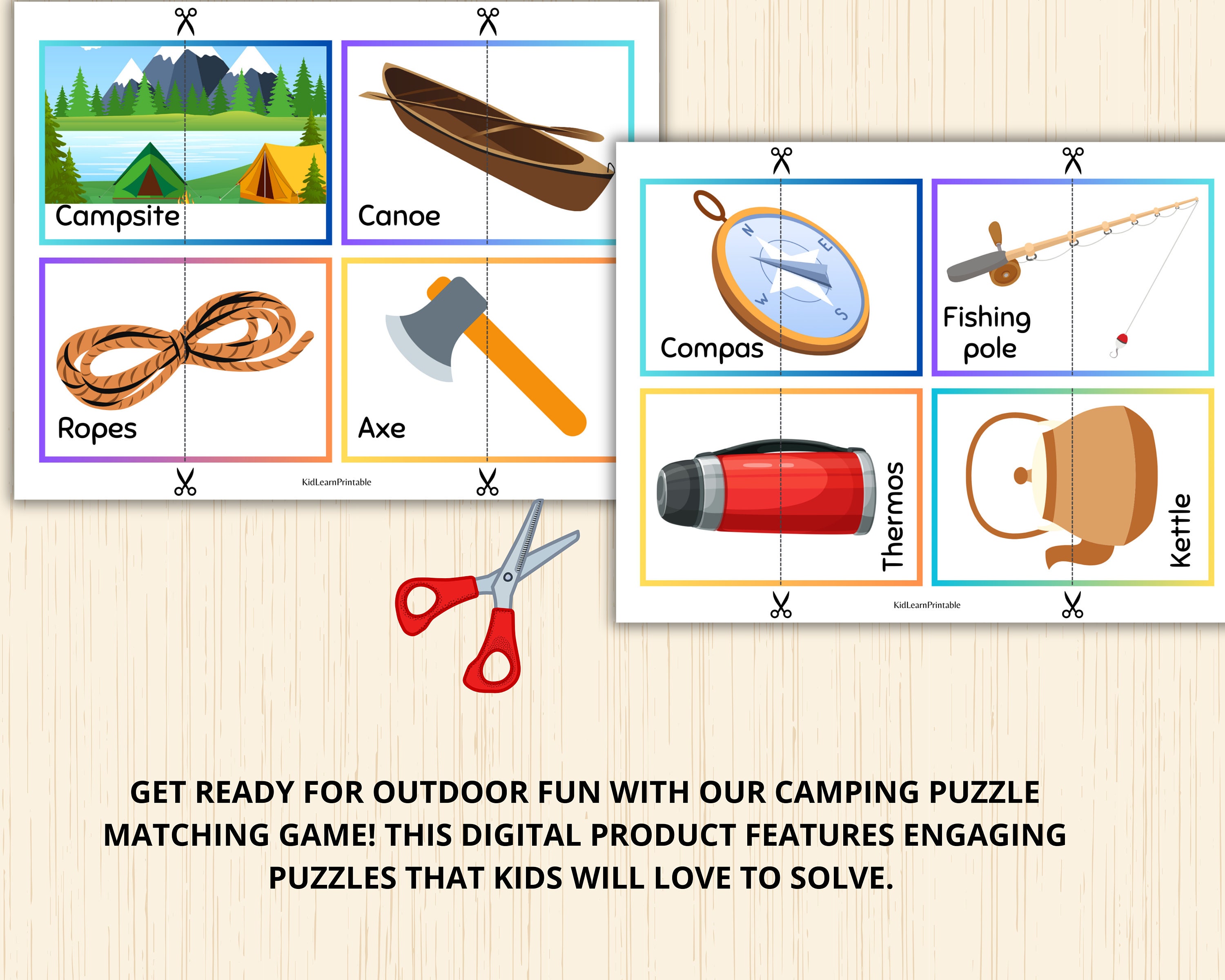 Camping Matching Activity,camping Puzzles,symmetry Puzzles,toddler ...
