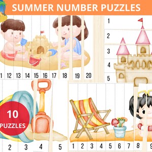 Summer Preschool,summer Puzzle, Activity,number Sequence,sequence ...
