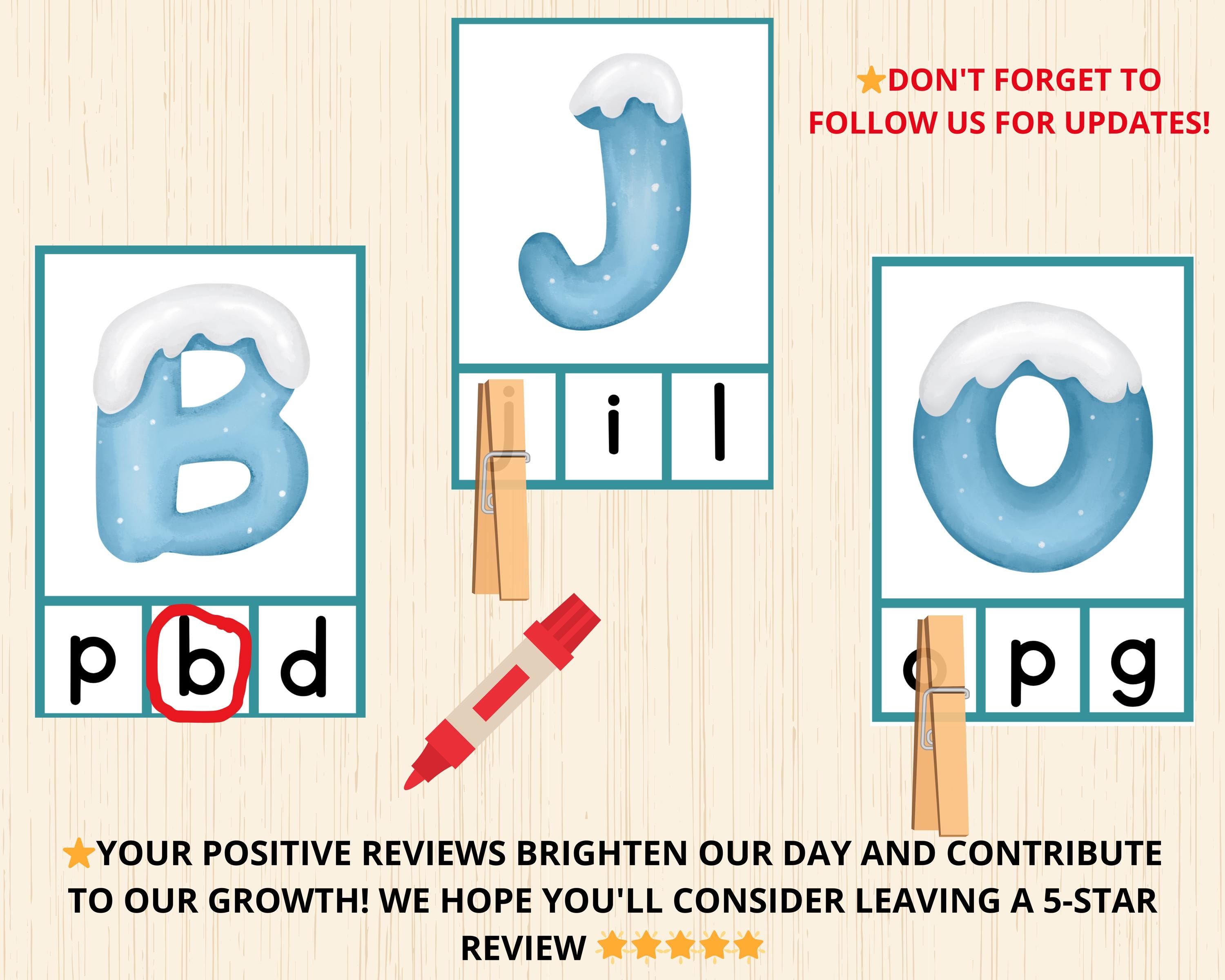 Winter Alphabet Activity,alphabet Match and Clip Cards,uppercase and ...