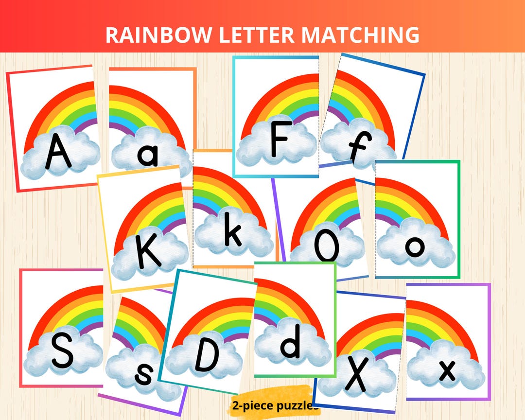 Rainbow Letter Matching,alphabet Matching Game,rainbow Alphabet ...