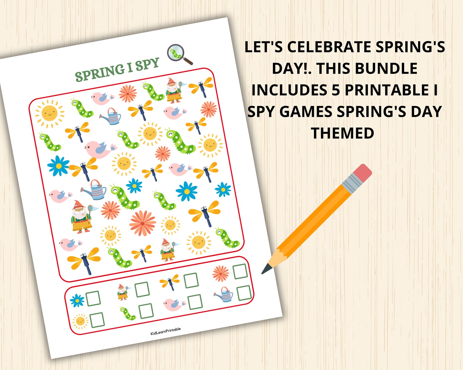 Spring I Spy,i Spy Game,spring Activity,look and Find,learn to Count,i ...