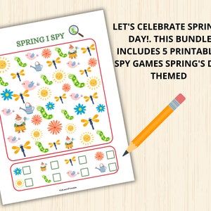 Spring I Spy,i Spy Game,spring Activity,look and Find,learn to Count,i ...