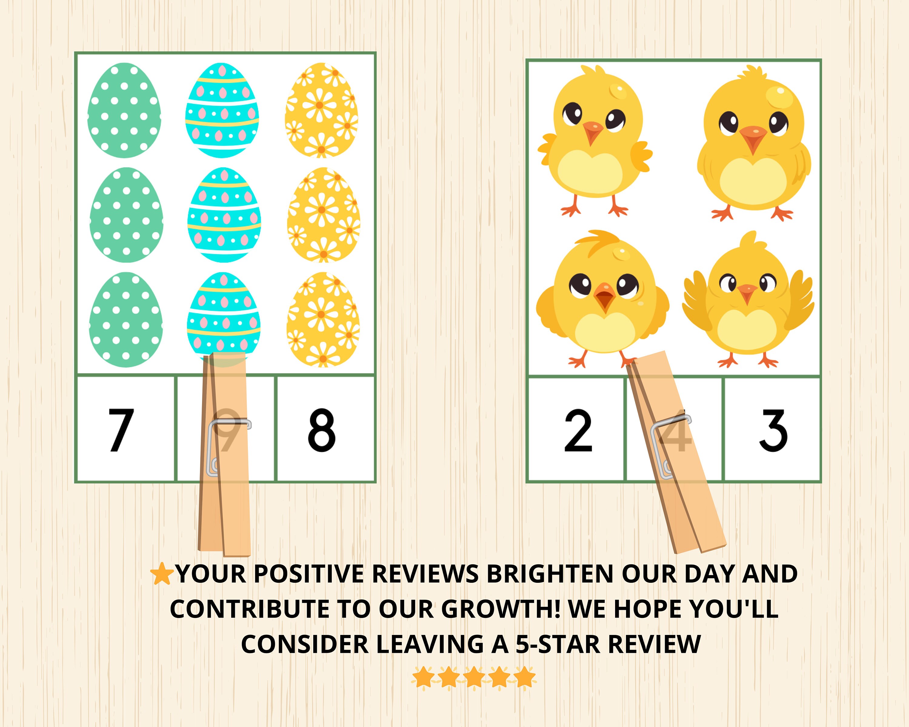 Easter Count and Clip Cards, Counting Flashcards, Spring Activity ...