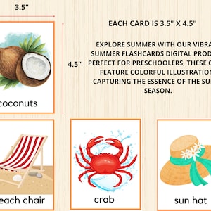 Summer Flashcards, Seasons Flashcard,beach Cards,summer Montessori ...