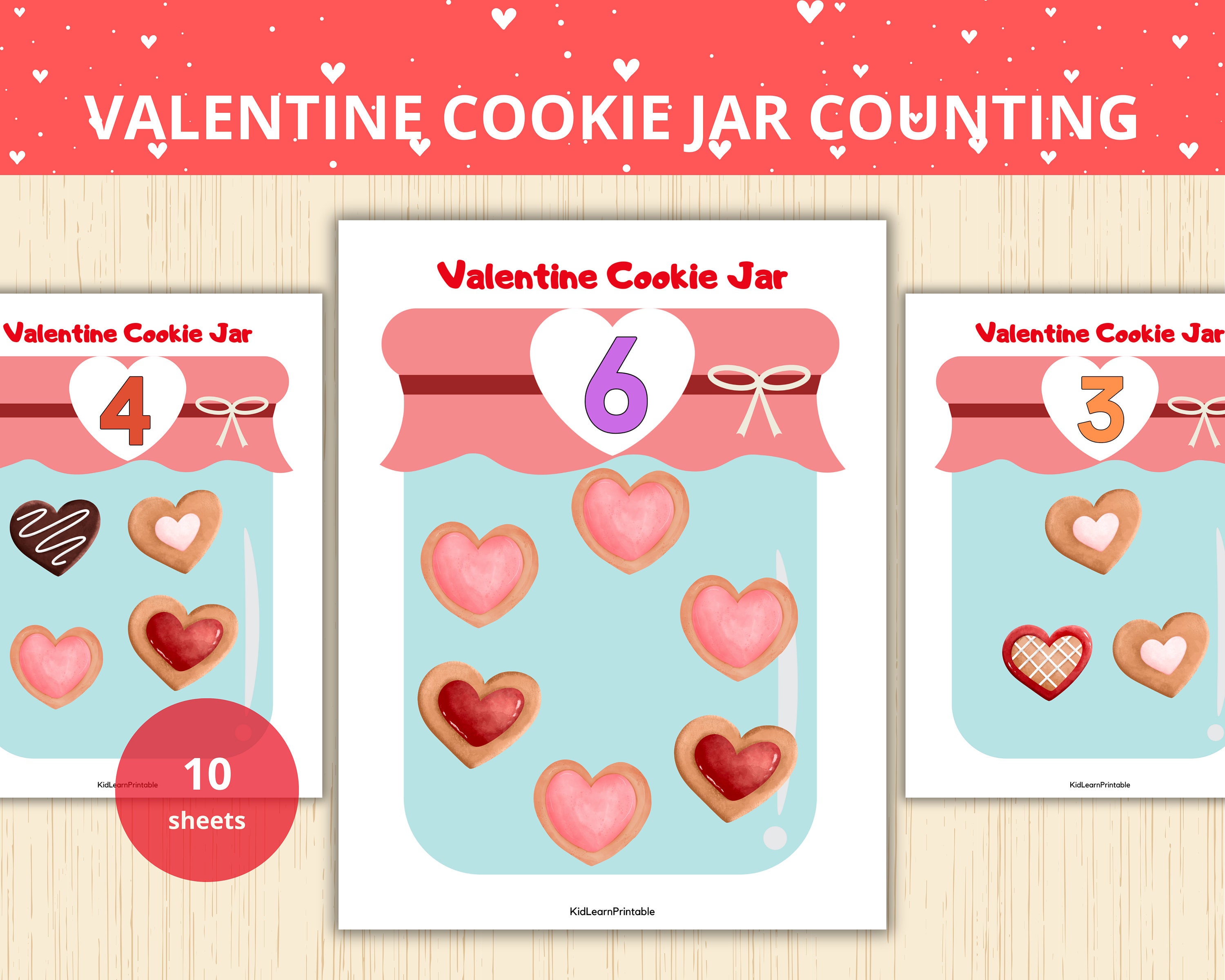Valentine Counting Activity, Numbers 1-10, Count Activities,prek ...