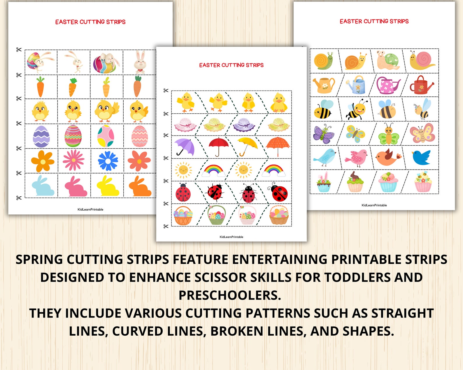 Easter Cutting Practice,easter Scissor Strips,scissor Skills Practice ...