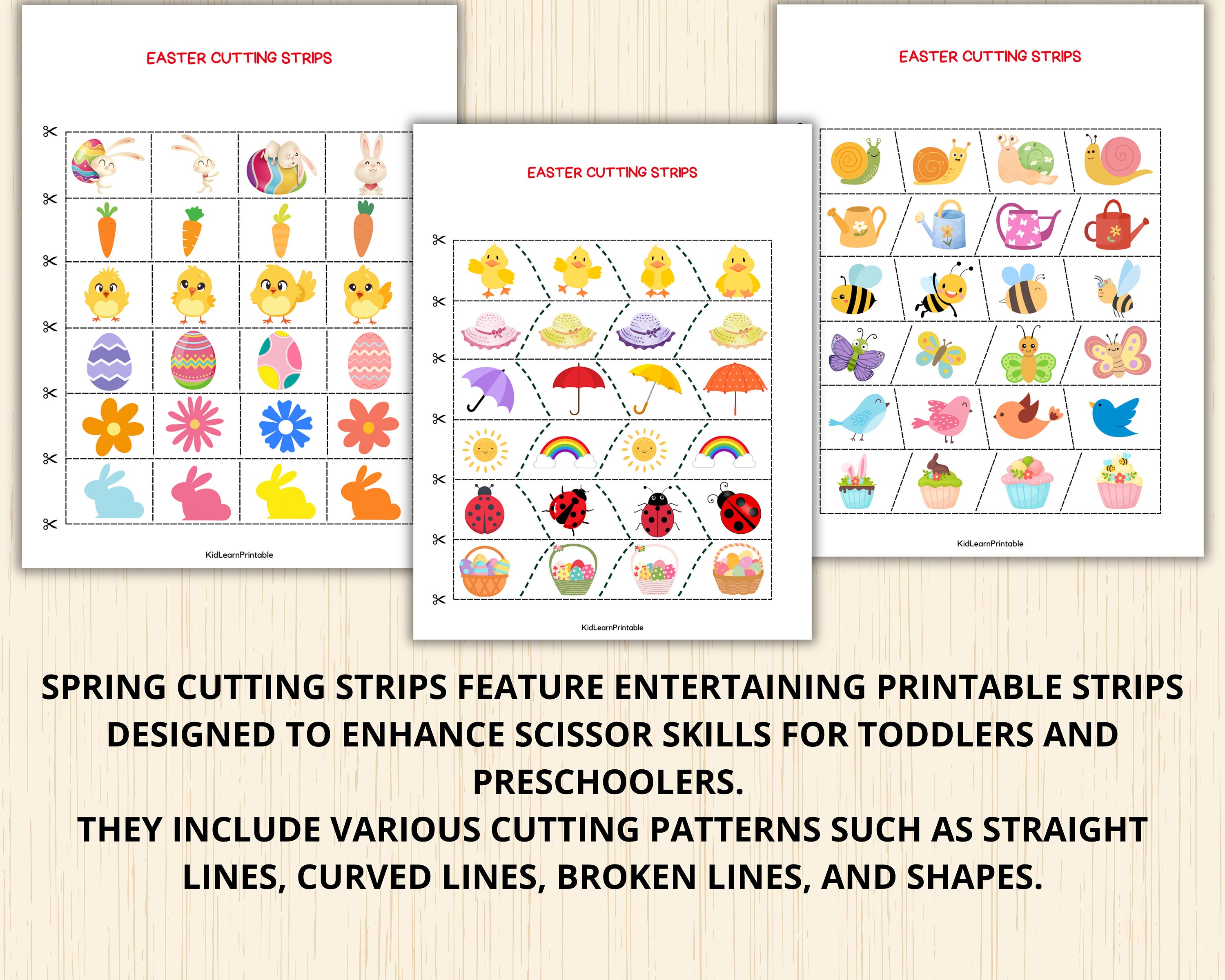 Easter Cutting Practice,easter Scissor Strips,scissor Skills Practice ...