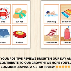 Summer Flashcards, Seasons Flashcard,beach Cards,summer Montessori ...