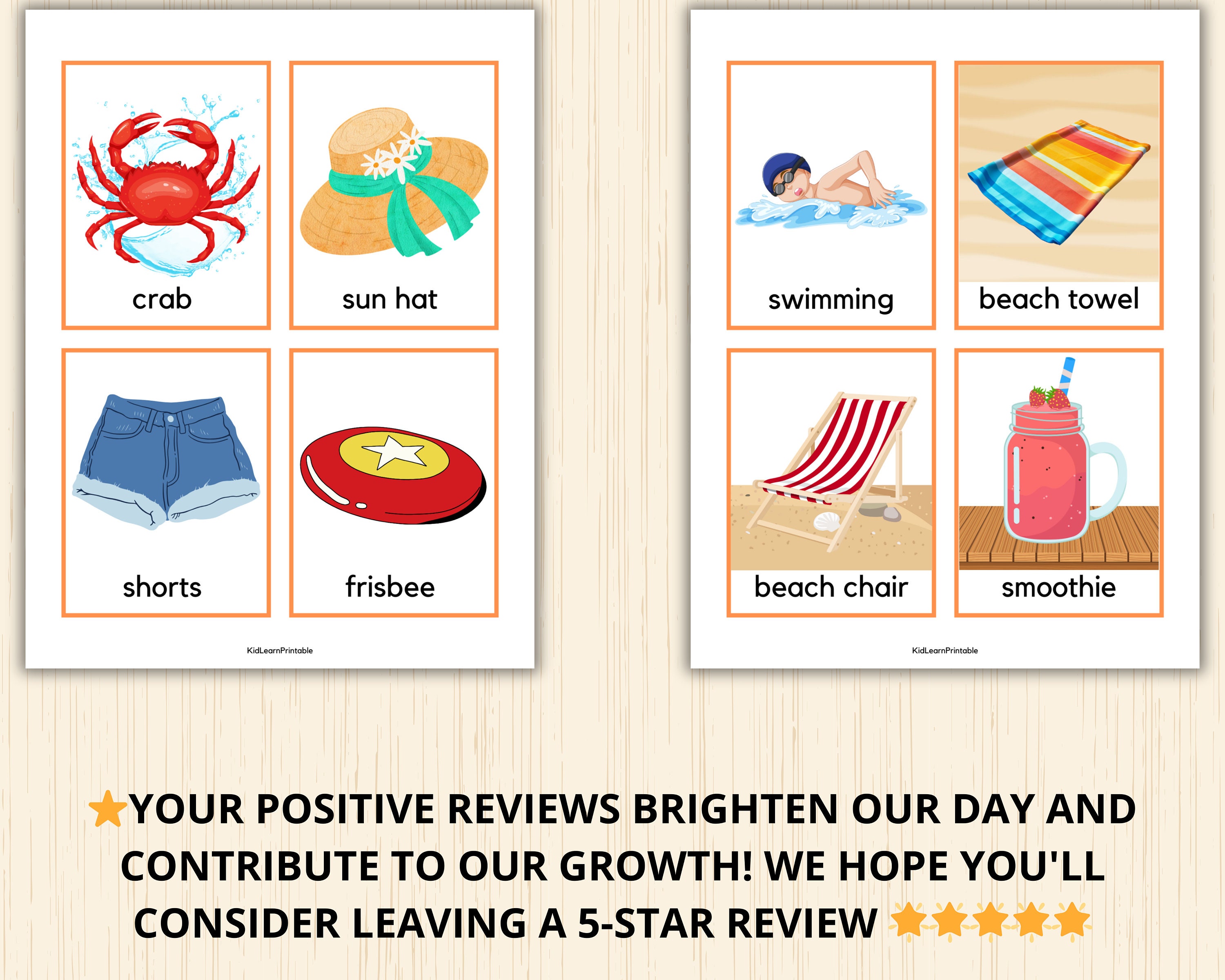 Summer Flashcards, Seasons Flashcard,beach Cards,summer Montessori ...