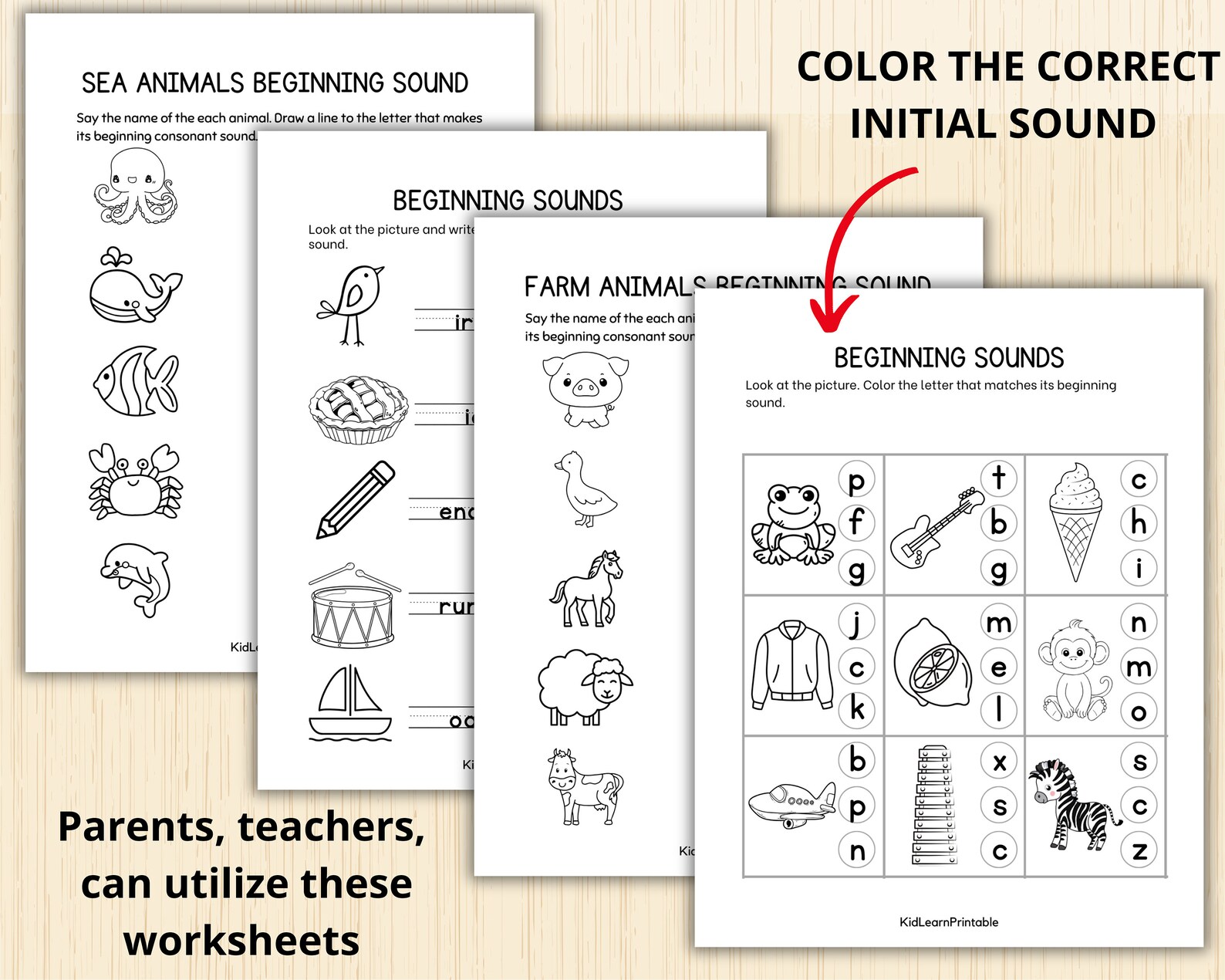 Beginning Sound Worksheet, Initial Sound, Phonics Printable ...