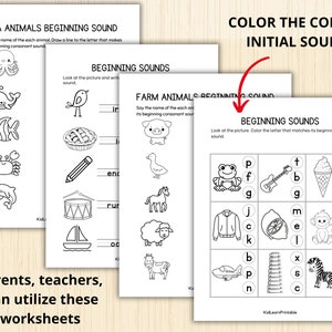 Beginning Sound Worksheet, Initial Sound, Phonics Printable ...