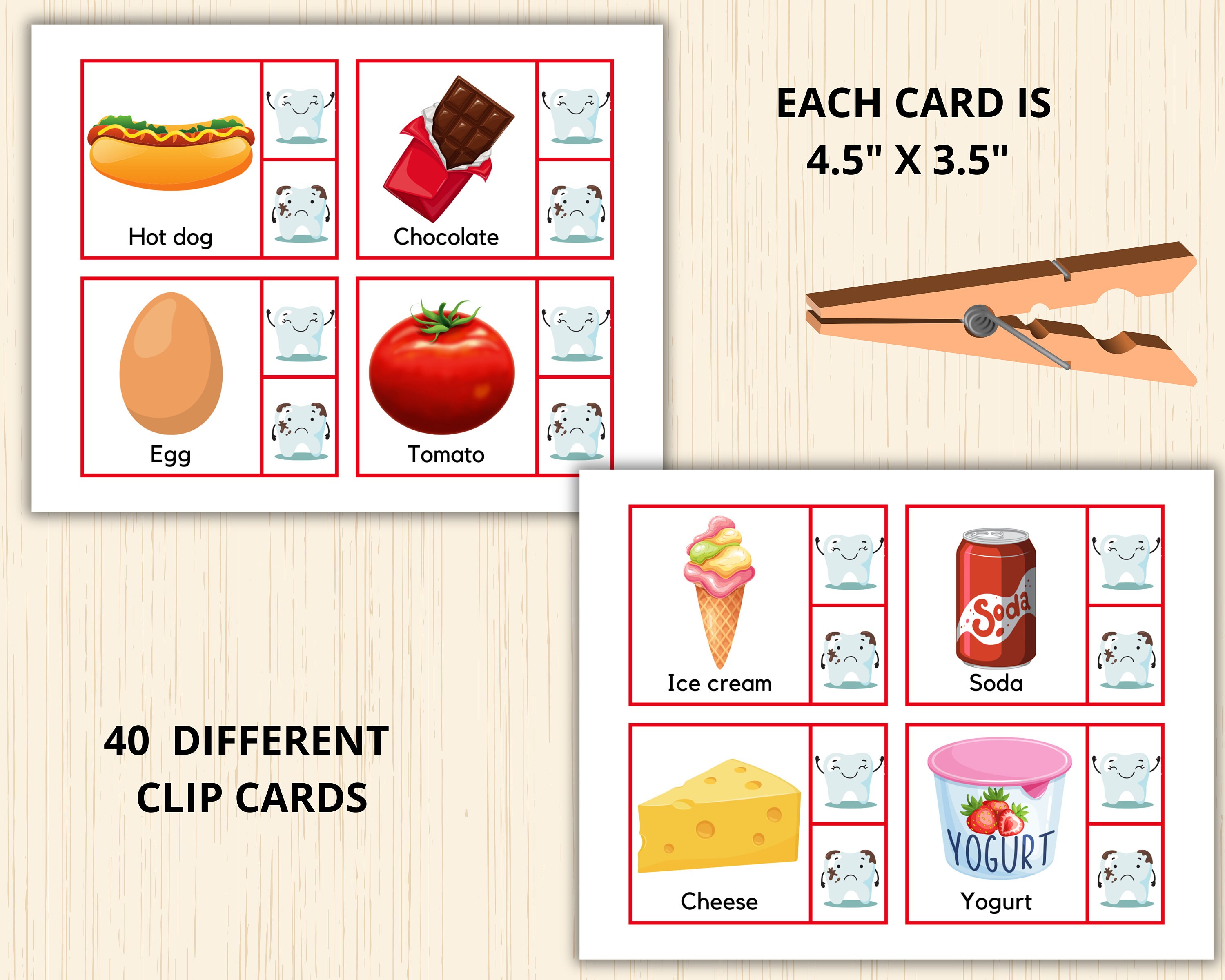 Healthy or Unhealthy Food Clip Card, Healthy and Unhealthy Food ...