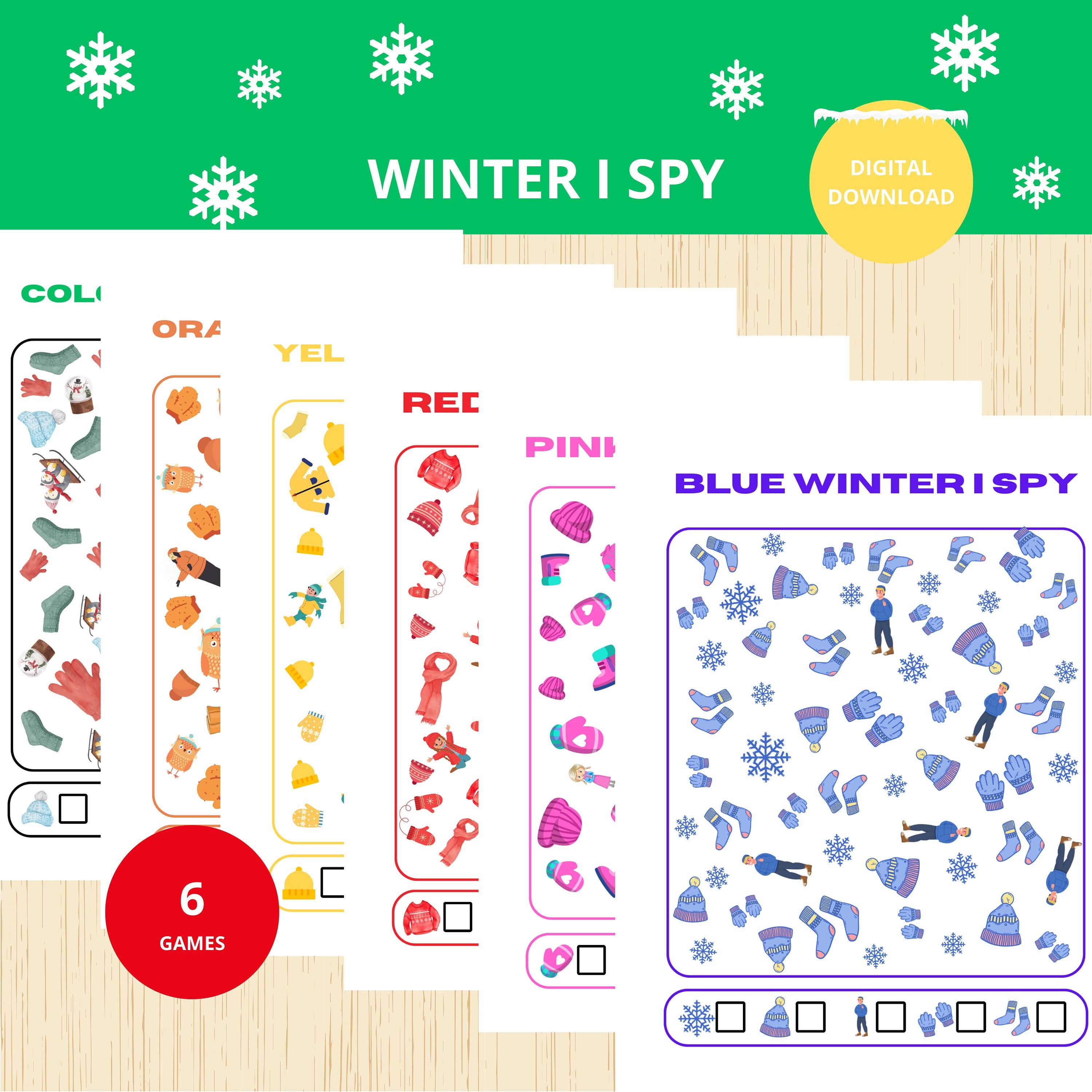 Winter I Spy Printable Games.winter Activity,game,party Game,look and ...