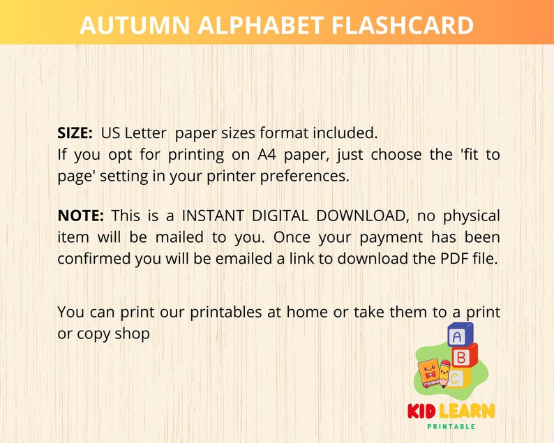 Autumn Alphabet,autumn Flashcard,fall Unit Study,alphabet Cards for ...