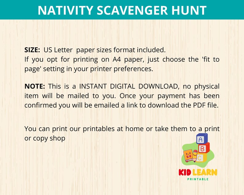 Nativity Scavenger Hunt,christmas Scavenger With Card,nativity Scene ...