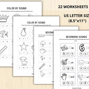 Beginning Sound Worksheet, Initial Sound, Phonics Printable ...