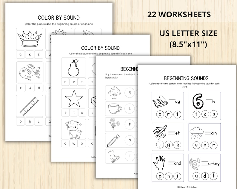 Beginning Sound Worksheet, Initial Sound, Phonics Printable ...