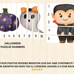 Halloween Number Puzzles,halloween Montessori,halloween Number Sequence ...