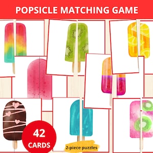Popsicles Matching Game,summer Matching Activity,summer Preschool ...
