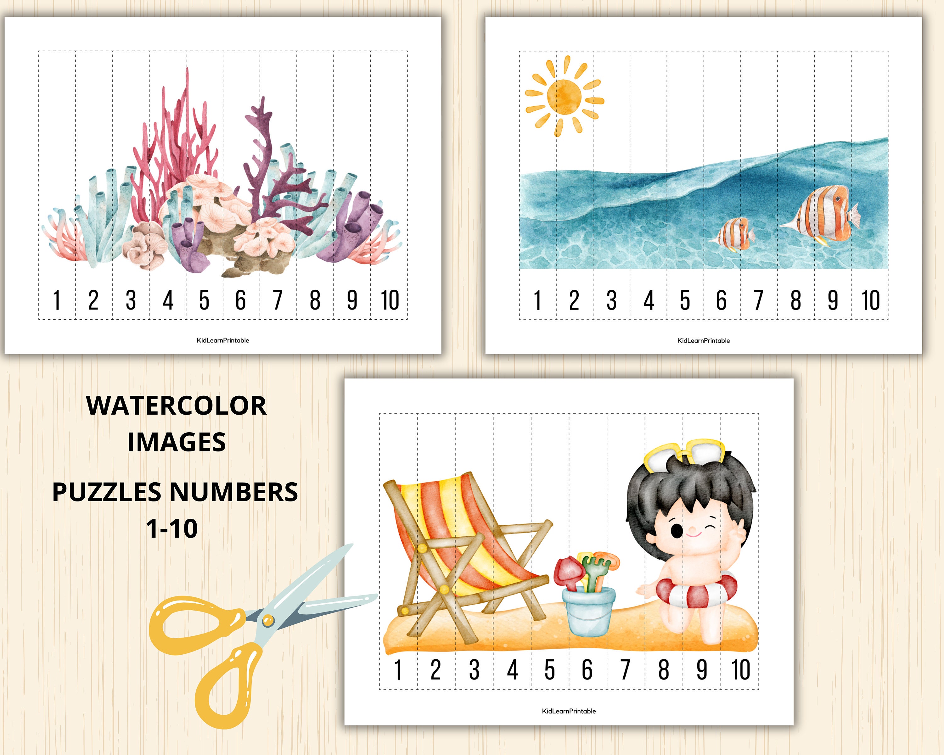 Summer Preschool,summer Puzzle, Activity,number Sequence,sequence ...