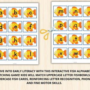 Fish Alphabet Match,ocean Animal Alphabet Matching,fish ABC Matching ...
