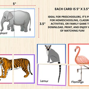 Zoo Animals Matching Game,zoo Animals Puzzle Pairs,puzzle Symmetry ...