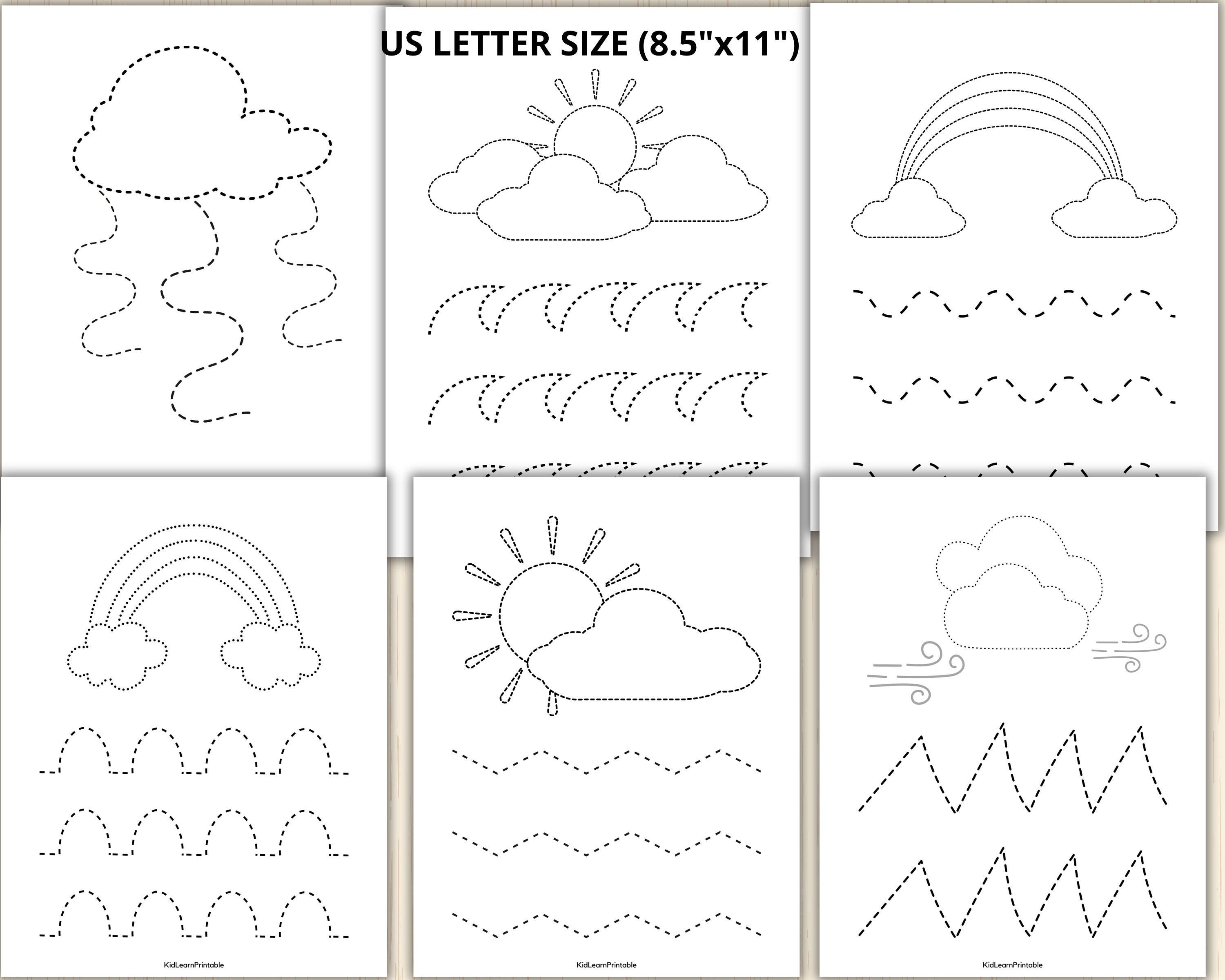 Weather Tracing Worksheets,weather Preschool,weather Activities ...