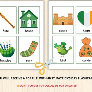 St. Patrick's Day Flashcard,st Patricks Vocabulary,saint Patrick's ...