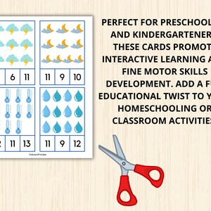Weather Count and Clip Cards,numbers 1-10,preschool,weather Activities ...