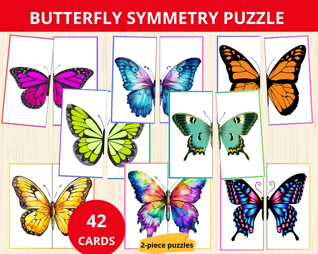 Butterfly Matching Activity,butterfly Symmetry Puzzles,spring Kids ...