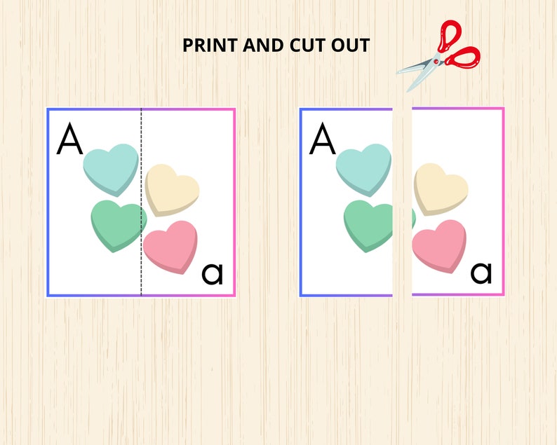Candy Alphabet Matching Cards, Alphabet Puzzles,toddler Matching Game ...